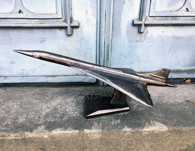Vintage Concorde Large Metal Model Old Airplane Desk - Etsy