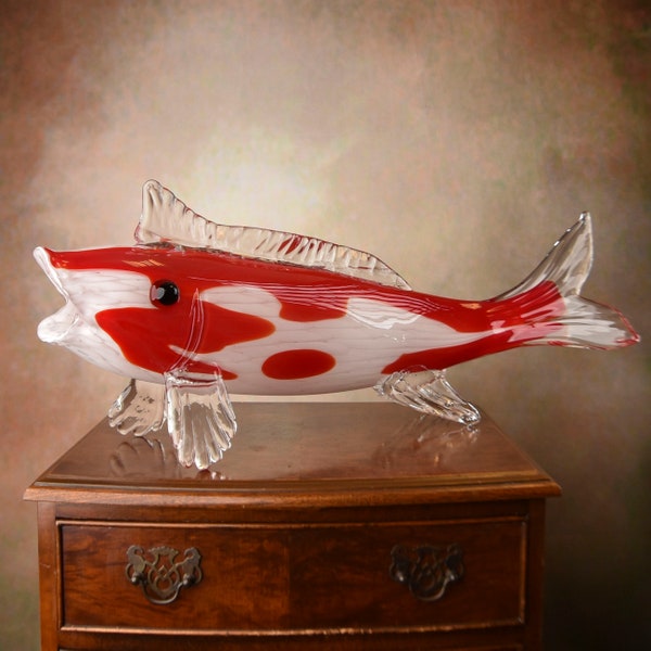 Large Glass Fish Statue - Etsy