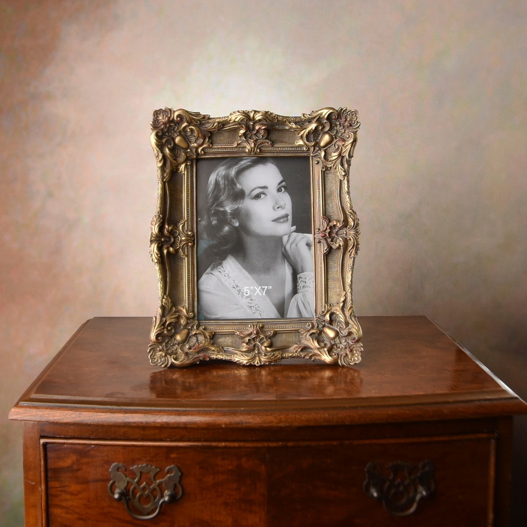 Elegant Carved Gold Photo Frame, Art Deco Meets Victorian Style, Lavish ...