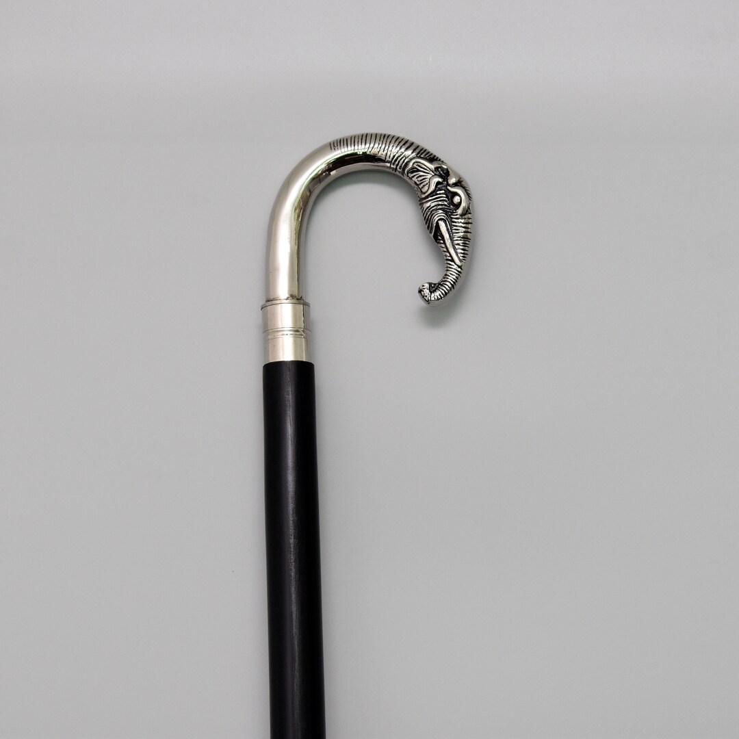 Elephant Walking Stick, Wooden Cane, Elephant Head Handle - Etsy