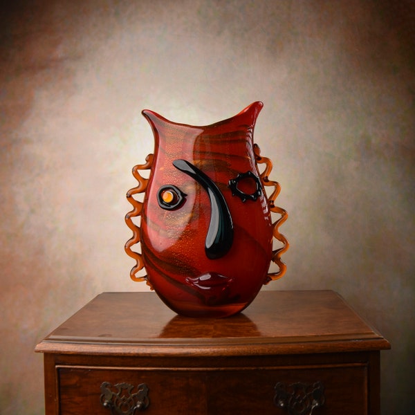 Red Glass Vases - Etsy
