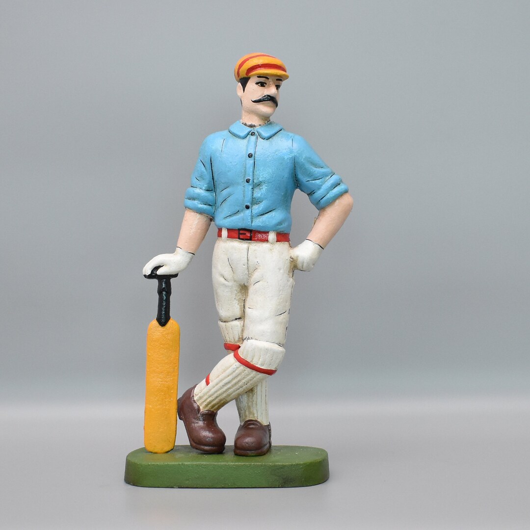 Cricket Player Sculpture Cast Iron Figurine Vintage Statue - Etsy