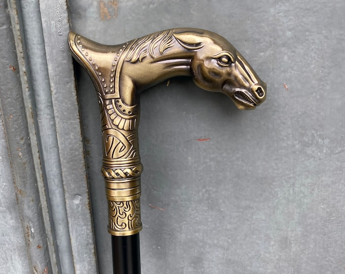 Handmade-horse-head-wood-cane-walking Stick Bk3 - Etsy