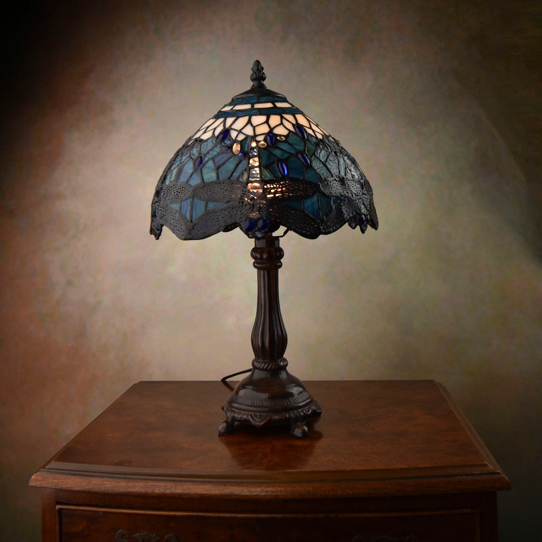 Amazing Stained Glass Lamp, Tiffany Style Table Lamp, Large Living Room ...