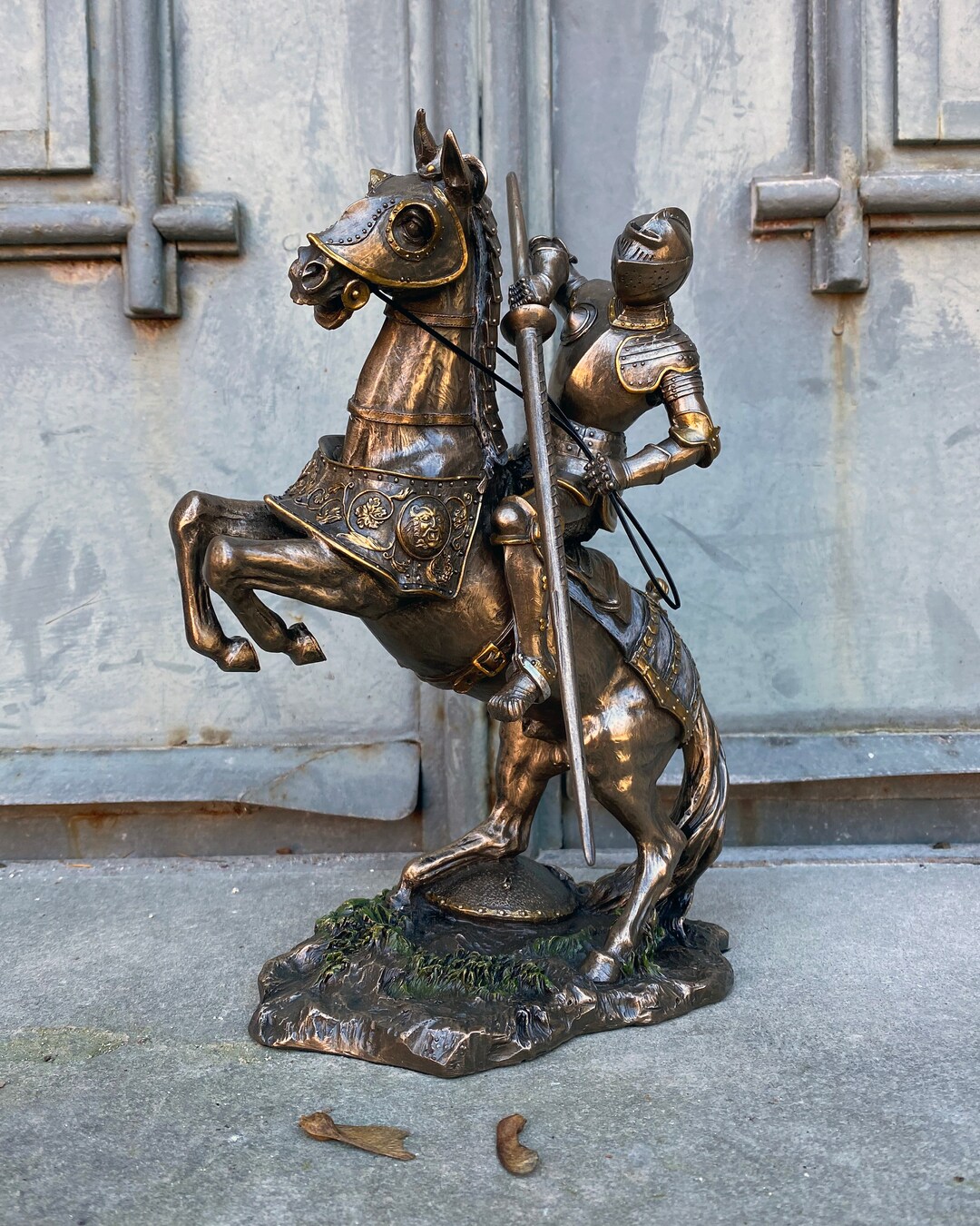 Medieval Knight On Horse Rearing