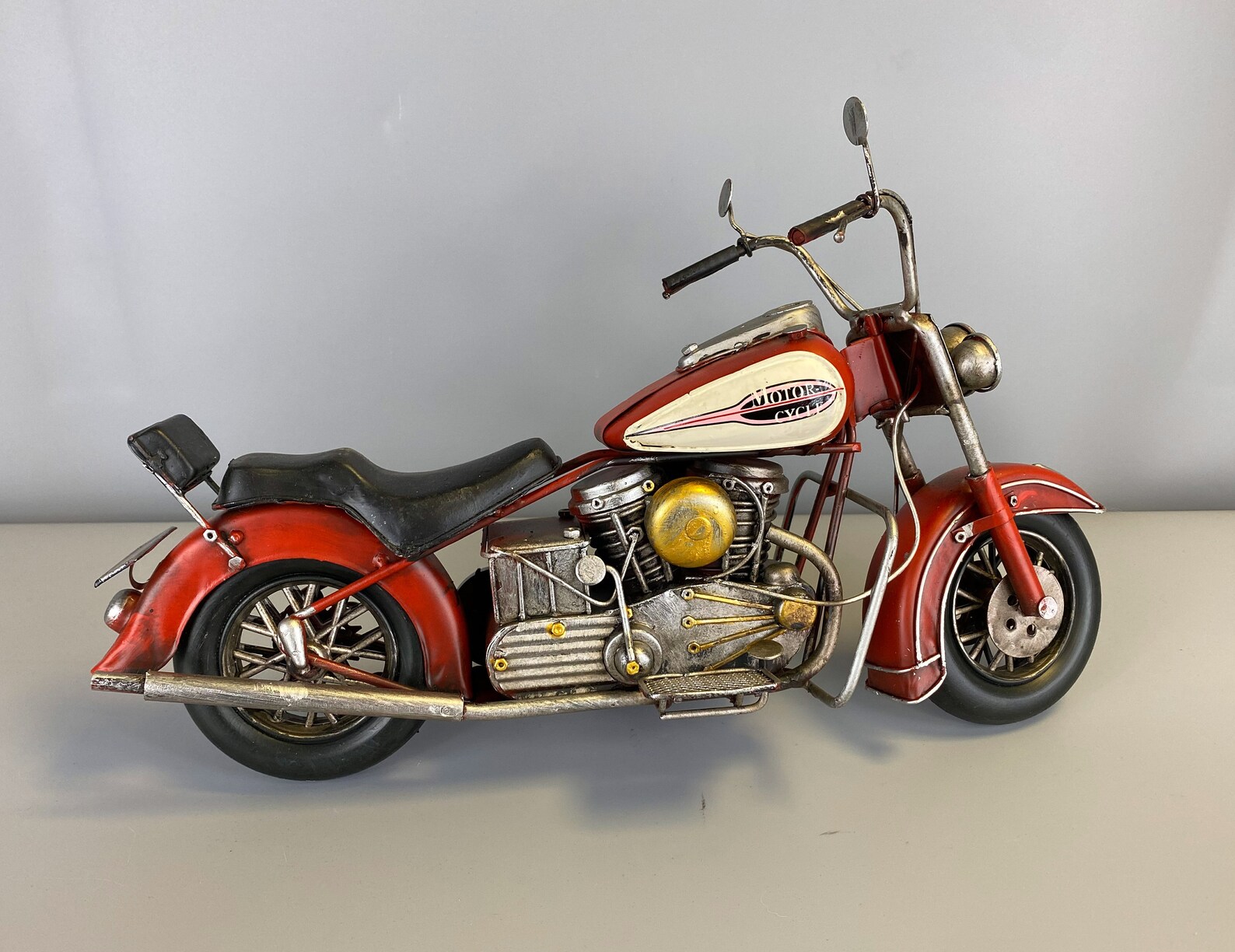 Large Red Motorbike Motorcycle Metal Model Old Motorbike | Etsy