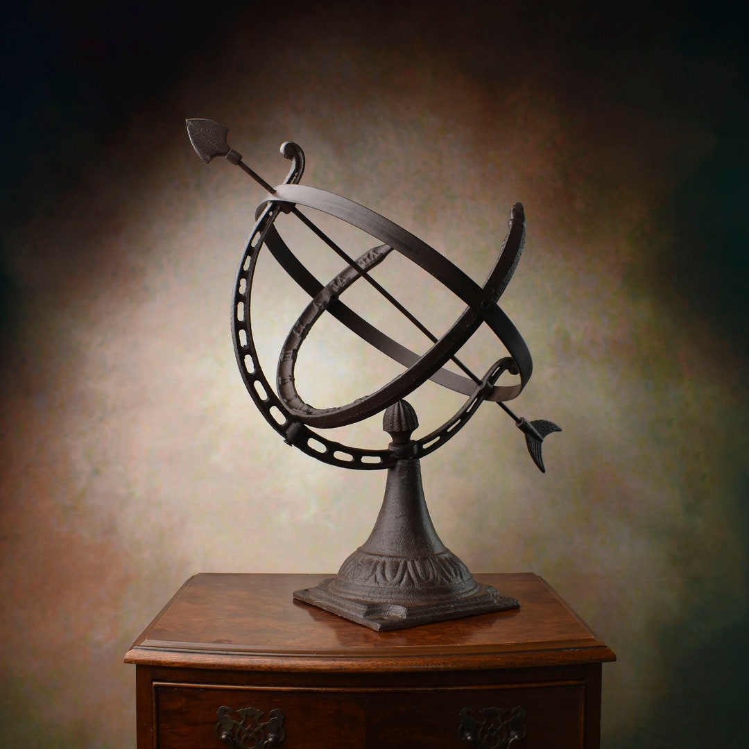Grand Cast Iron Sundial Intricate Garden Art, Functional Outdoor Decor ...