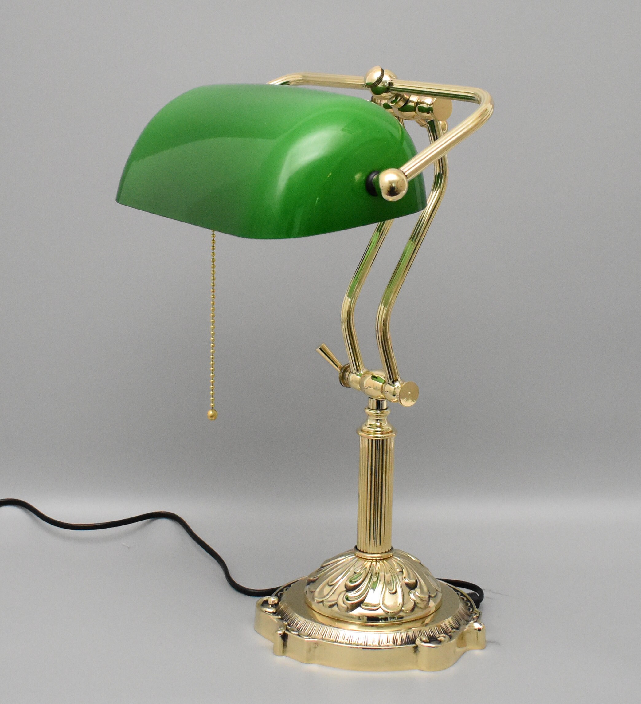 Banker Lamp With Gold Finish Adjustable Height Polished - Etsy