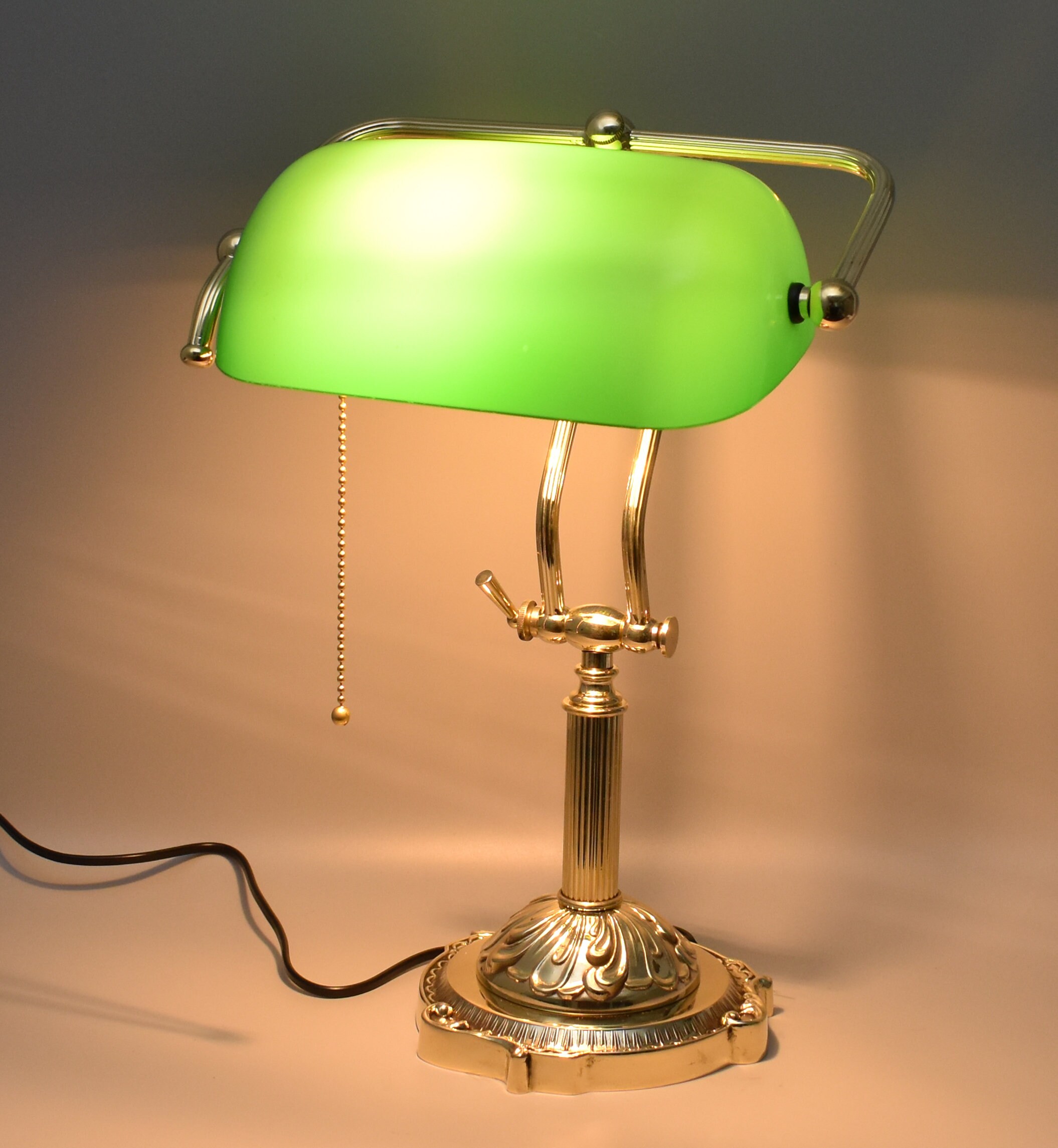 Banker Lamp With Gold Finish Adjustable Height Polished - Etsy