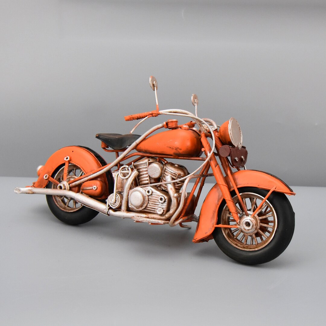 Orange Chopper Metal Model Motorbike Metal Model Old - Etsy