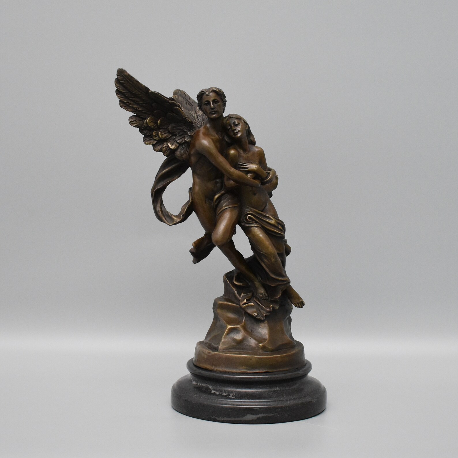 Cupid and Psyche Bronze Sculpture on Marble Base Valentines - Etsy