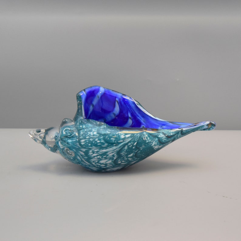 Sea Shell Blue Glass Figurine Murano Glass Sculpture Antique - Etsy