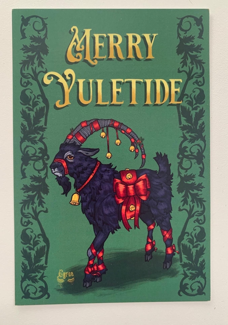 Merry Yuletide Postcard - Etsy