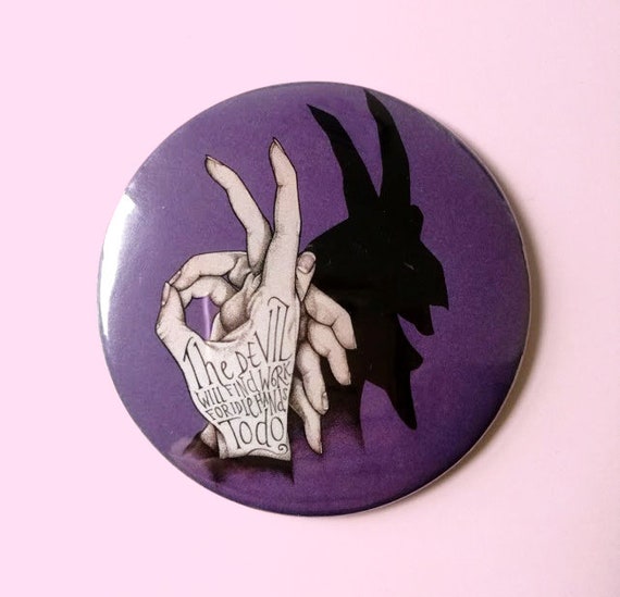 Devil Makes Work Hand Mirror Compact Mirror Shadow Devil - Etsy