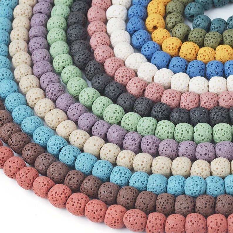 Natural Lava Beads,yellow Volcanic Stone Round Beads 6/8/10/12/14mm for ...