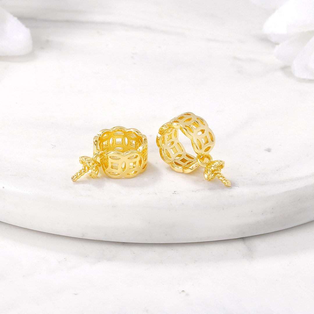 10 Pcs Gold Plated Brass Peg for Half Drilled Pearls Beads,peg Bail ...