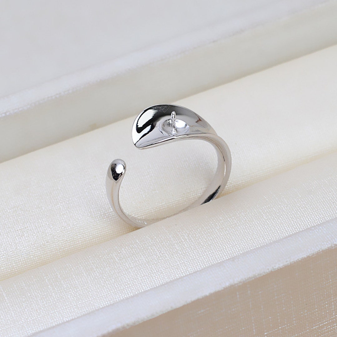 925 Sterling Silver Ring Mounts,adjustable Ring Setting,pearl Ring ...