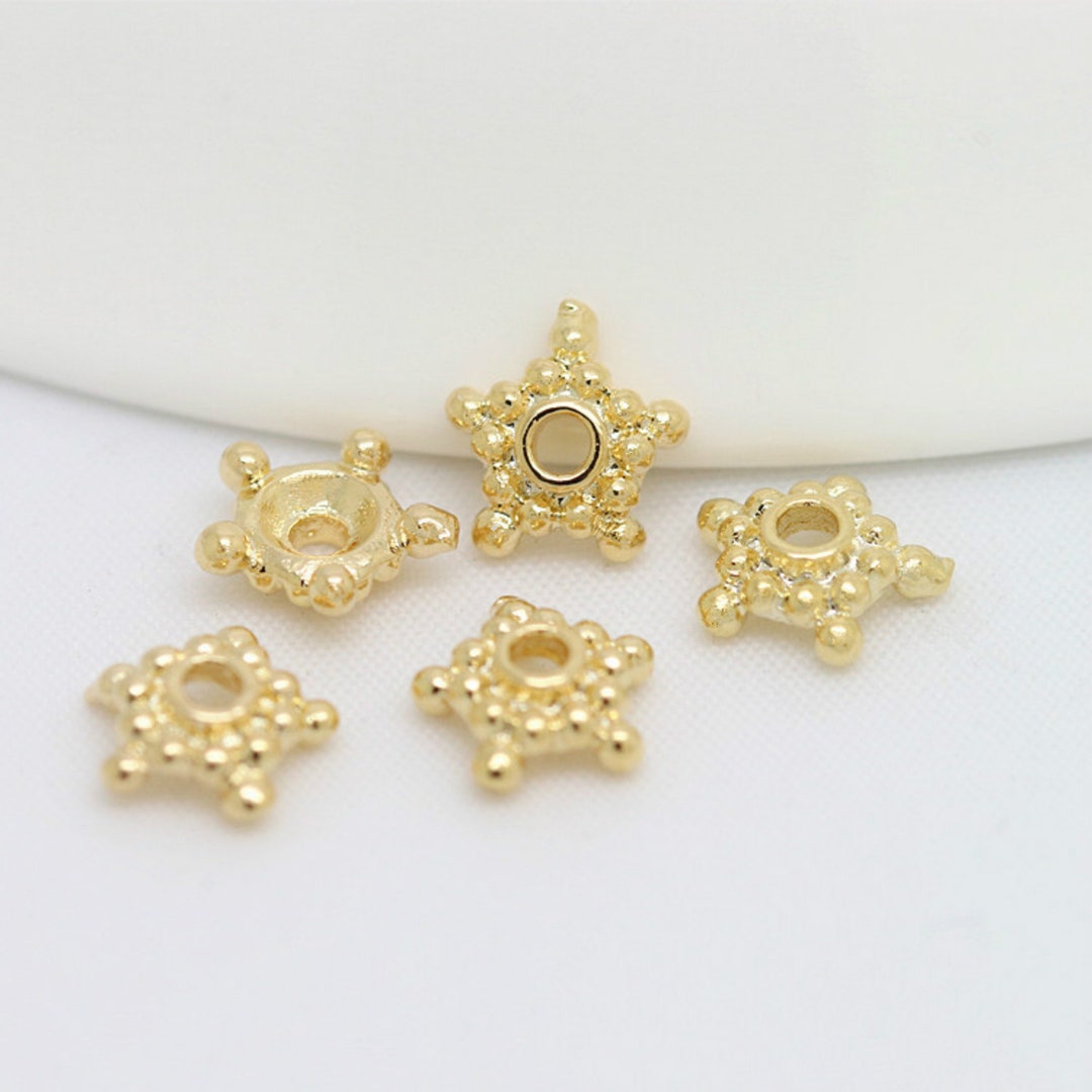 30 PCS Bead Caps,caps Connector,3d Mini Bead Spacers,mini Flower Bead ...