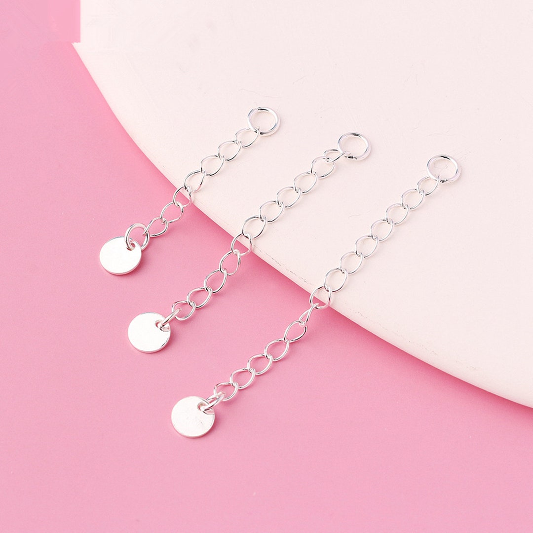 925 Silver Necklace or Bracelet Extender, Extra Chain,chain Extender ...