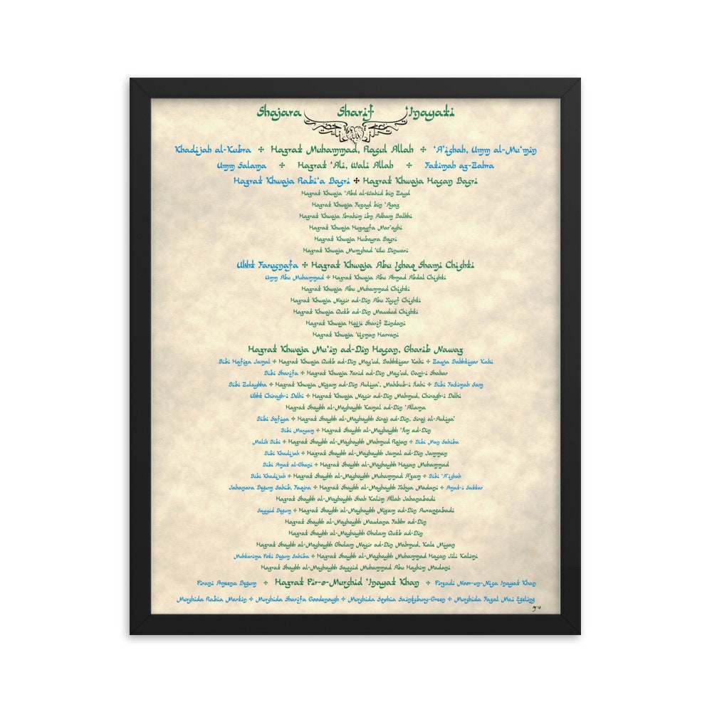 Framed Shajara Sharif 'inayati Poster - Etsy Sweden
