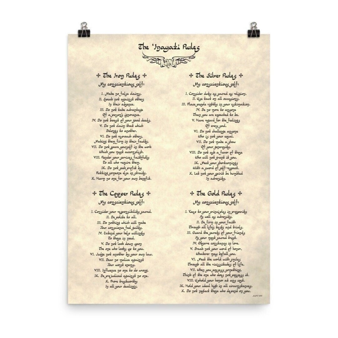 The Inayati Rules Poster - Etsy