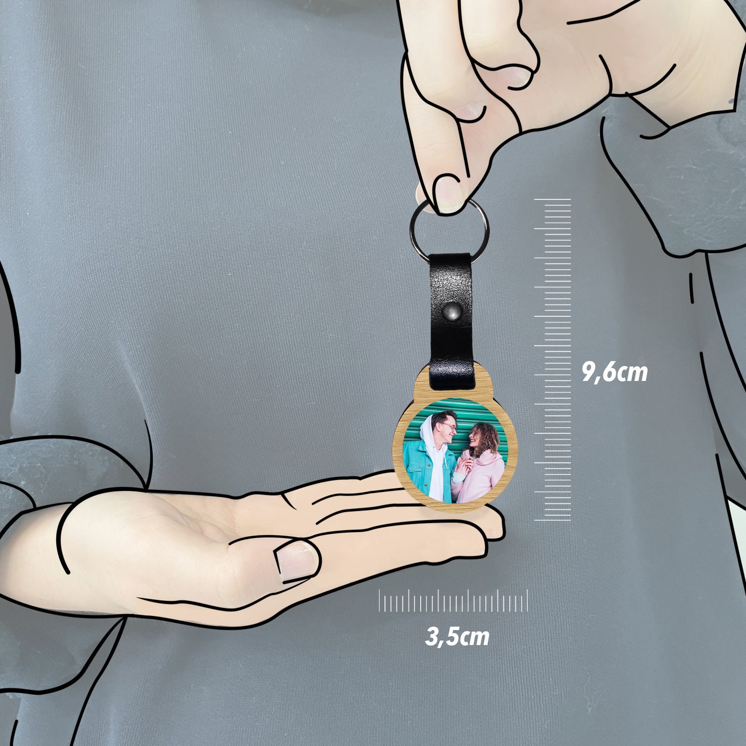 I Wear You 9 Months in the Belly Keychain With Photo of Oak - Etsy UK