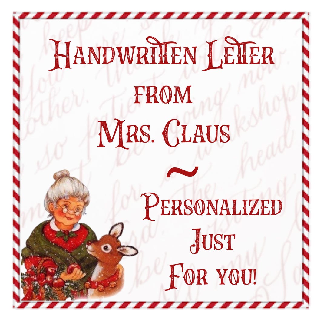 Letter From Mrs. Claus Hand Written Personalized Mailed From USPS Post ...