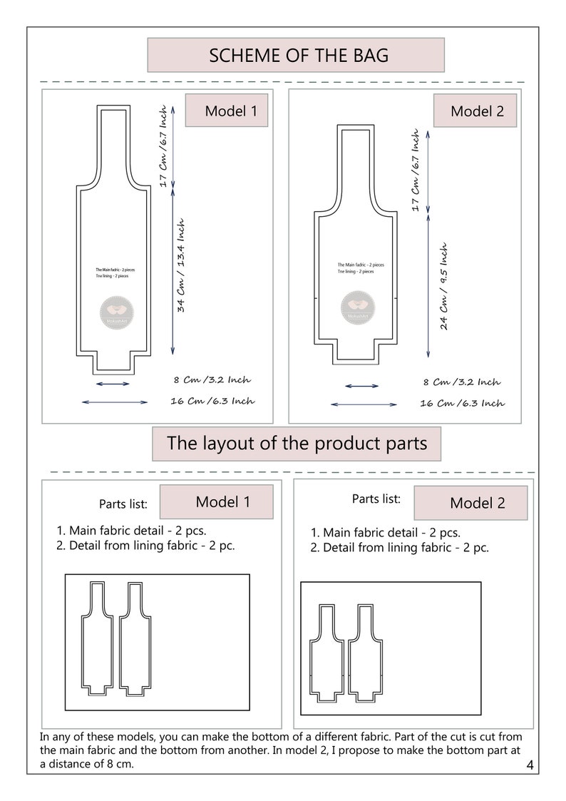 Bag Pattern PDF Pattern Bottle Bag Pattern Sewing Pattern - Etsy