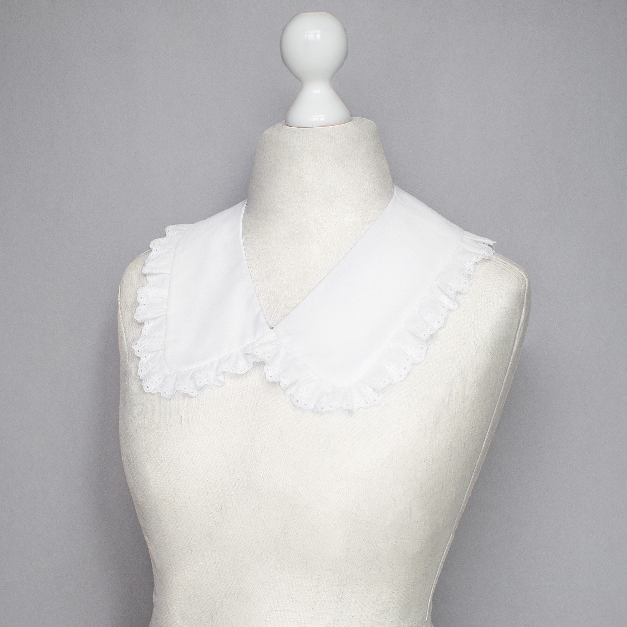 Neck ruffle collar Detachable Removable shirt collar White | Etsy