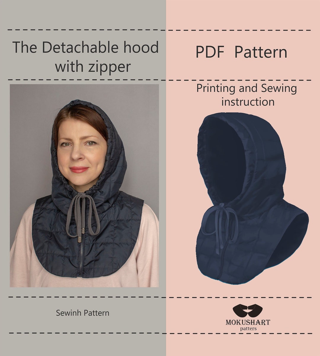 PDF Sewing Pattern Detachable Hood Sewing Pattern Easy - Etsy