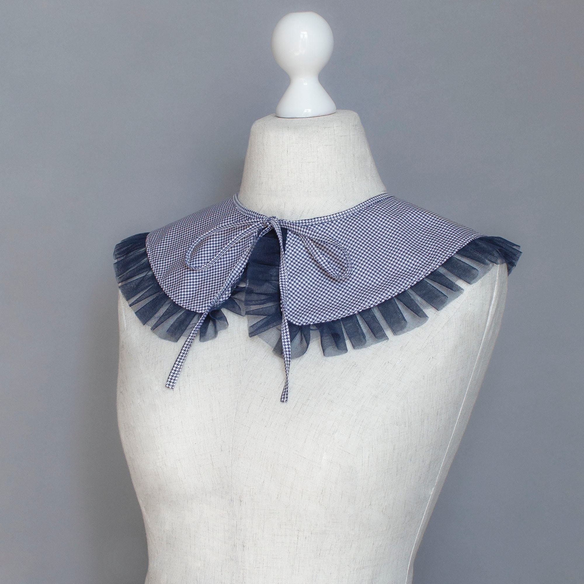 Blue navy Cotton Removable Collar Frill collar Detachable | Etsy