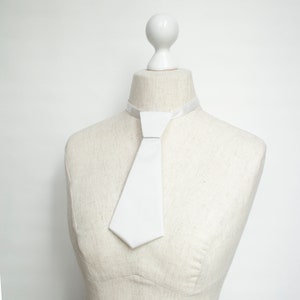 White Womens Neck Tie Silk Necktie Necklace Skinny Tie - Etsy