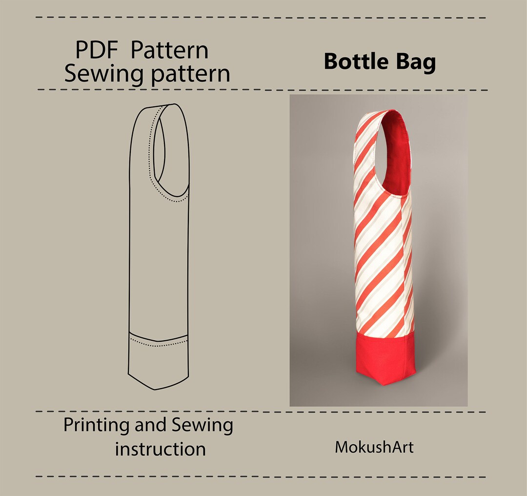Bag Pattern PDF Pattern Bottle Bag Pattern Sewing Pattern - Etsy
