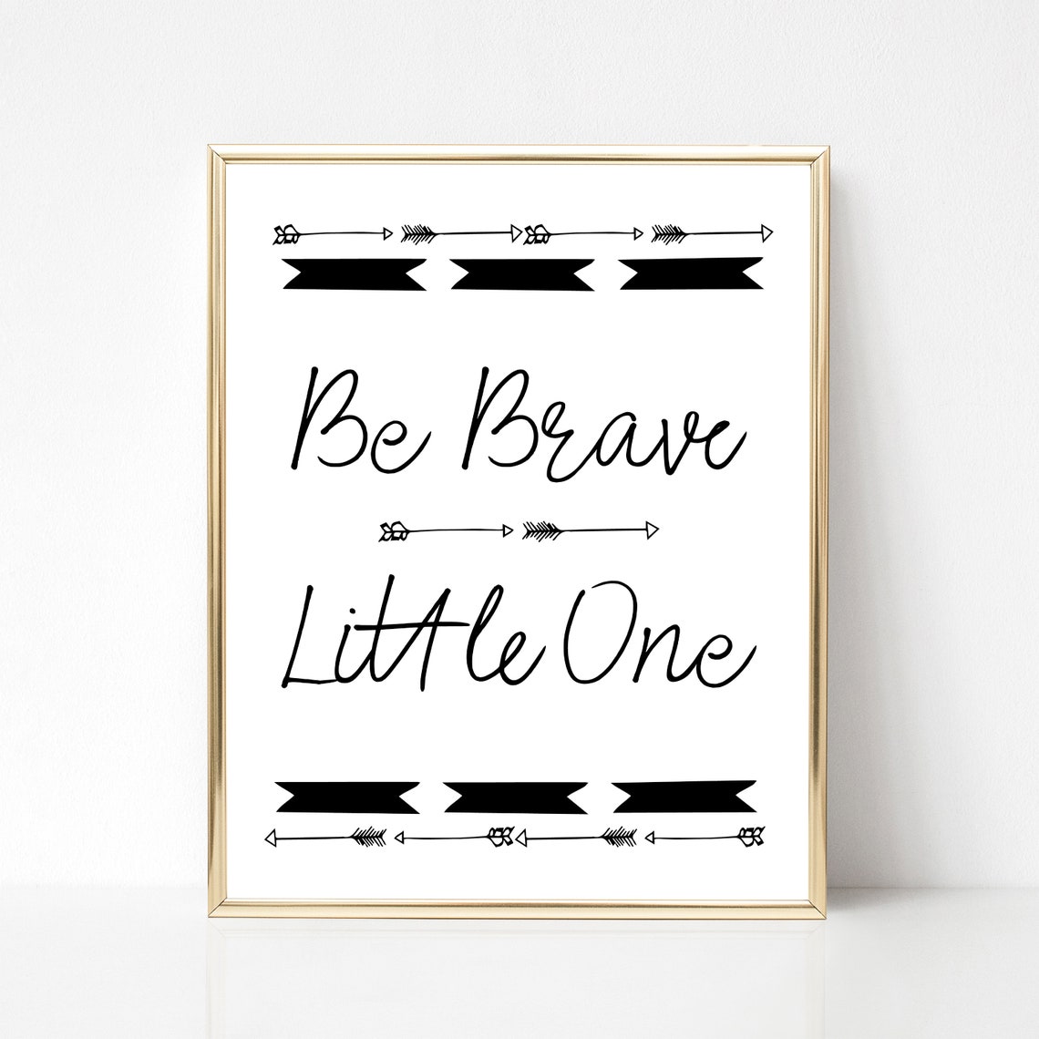 Be Brave Little One, Black and White, Nursery Sign, Southwestern ...