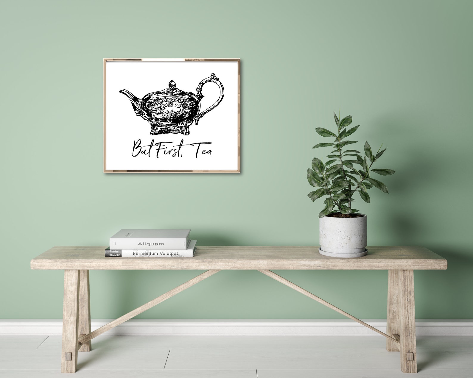 But First Tea Art, Black and White, Tea Room Sign, Printable Art, Wall ...