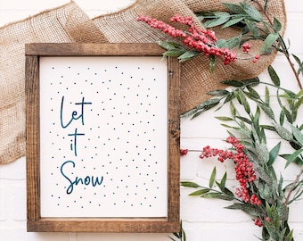 Let It Snow Sign Nordic Holiday Decor Christmas Printable - Etsy