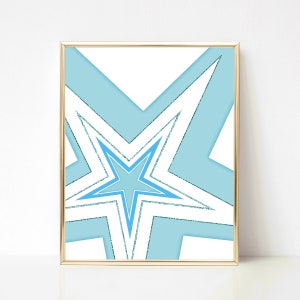 Blue Glitter Star, Blue Star Nursery Art, Star Printable, Girl Print ...