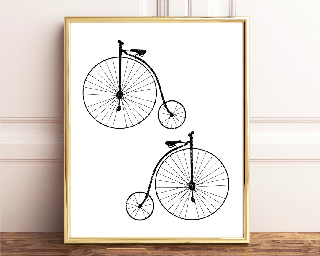 Bicycle Art, Black and White, Bicycle Sign, Printable Art, Wall Art ...