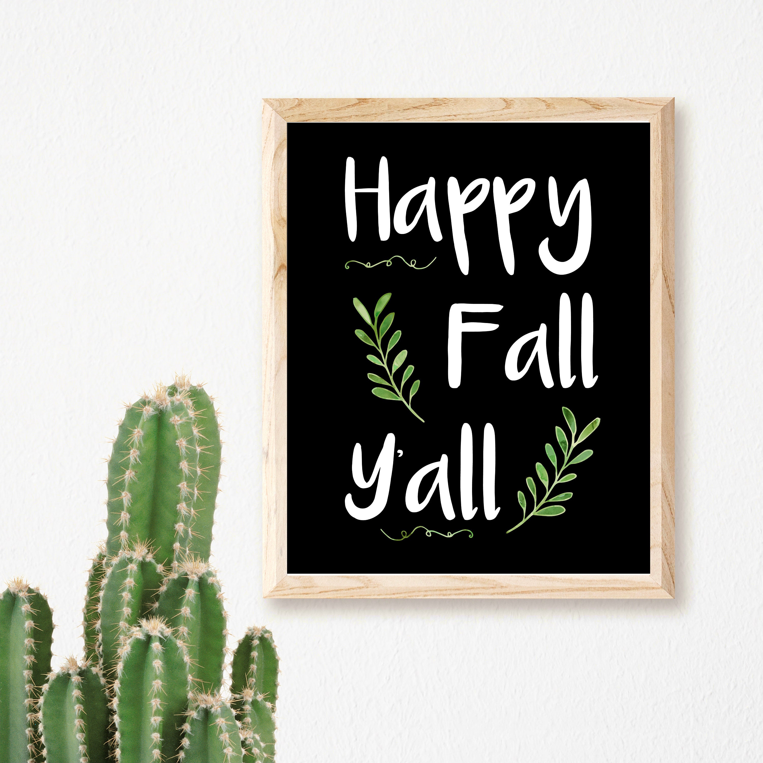 Happy Fall Y'all Art, Fall Printable, Chalkboard Sign, Fall Decor ...