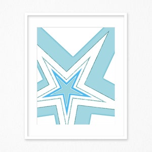 Blue Glitter Star, Blue Star Nursery Art, Star Printable, Girl Print ...