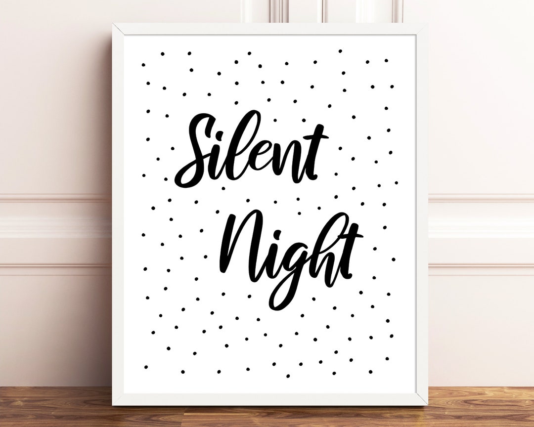 Silent Night, Christmas Art, Christmas Printable, Holiday Art ...
