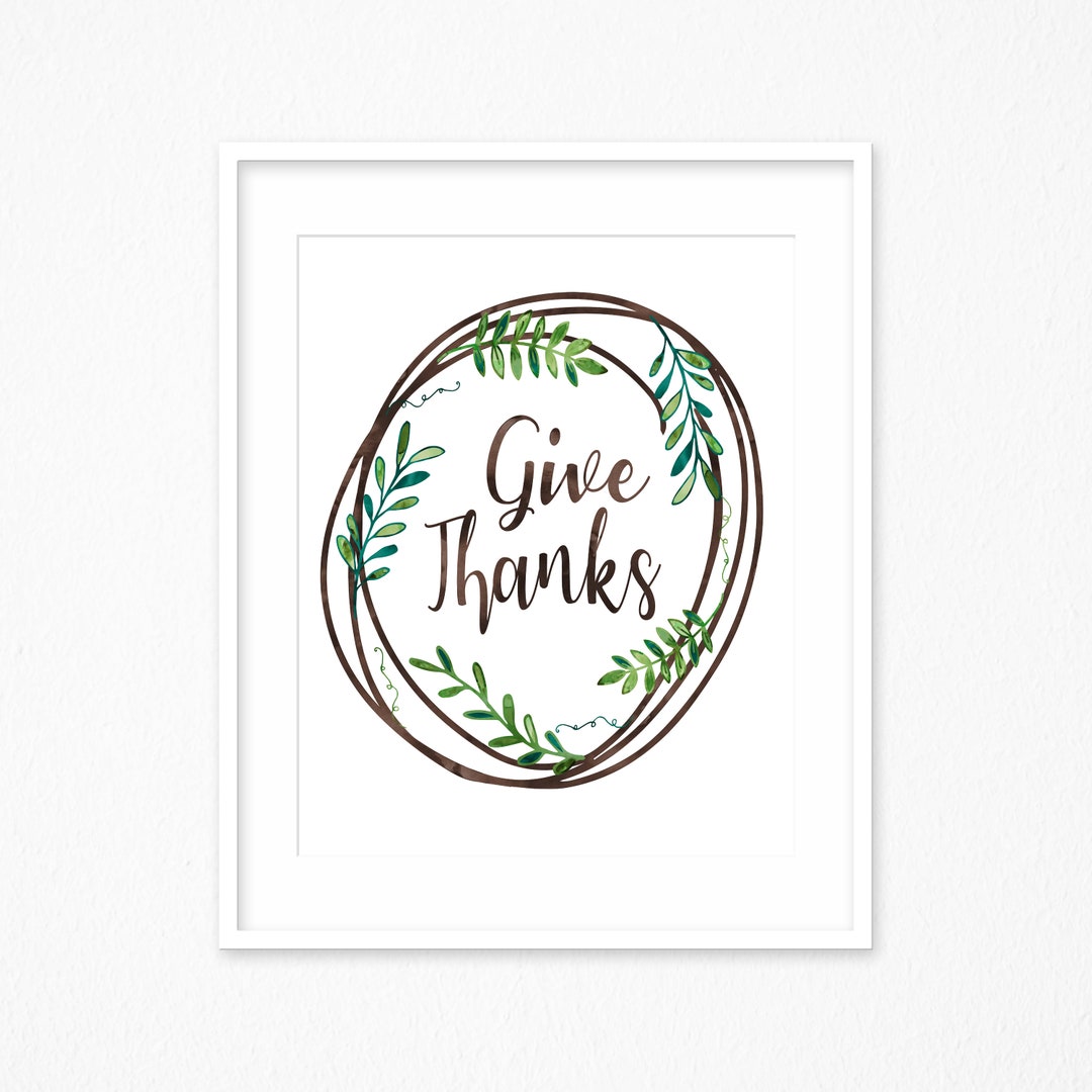 Give Thanks Art Give Thanks Printable Fall Printable Art - Etsy