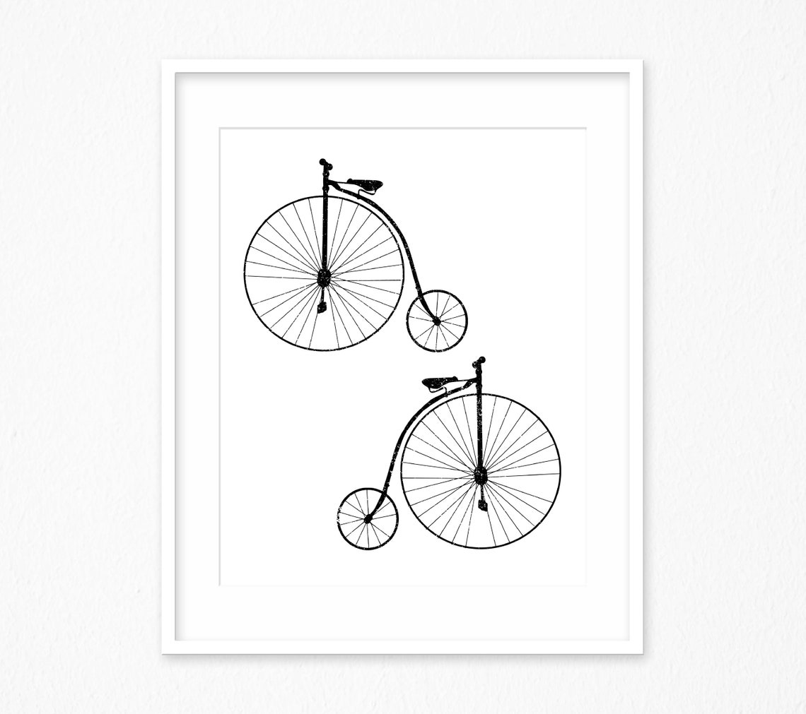 Bicycle Art, Black and White, Bicycle Sign, Printable Art, Wall Art ...