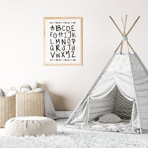 Alphabet Art, Black and White, Alphabet Nursery Decor, Nursery ...