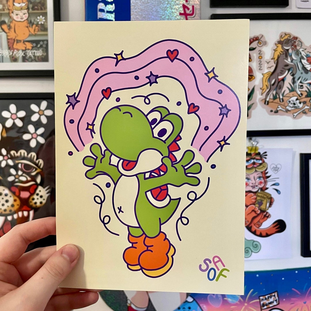 Goofy Yoshi A5 Print - Etsy