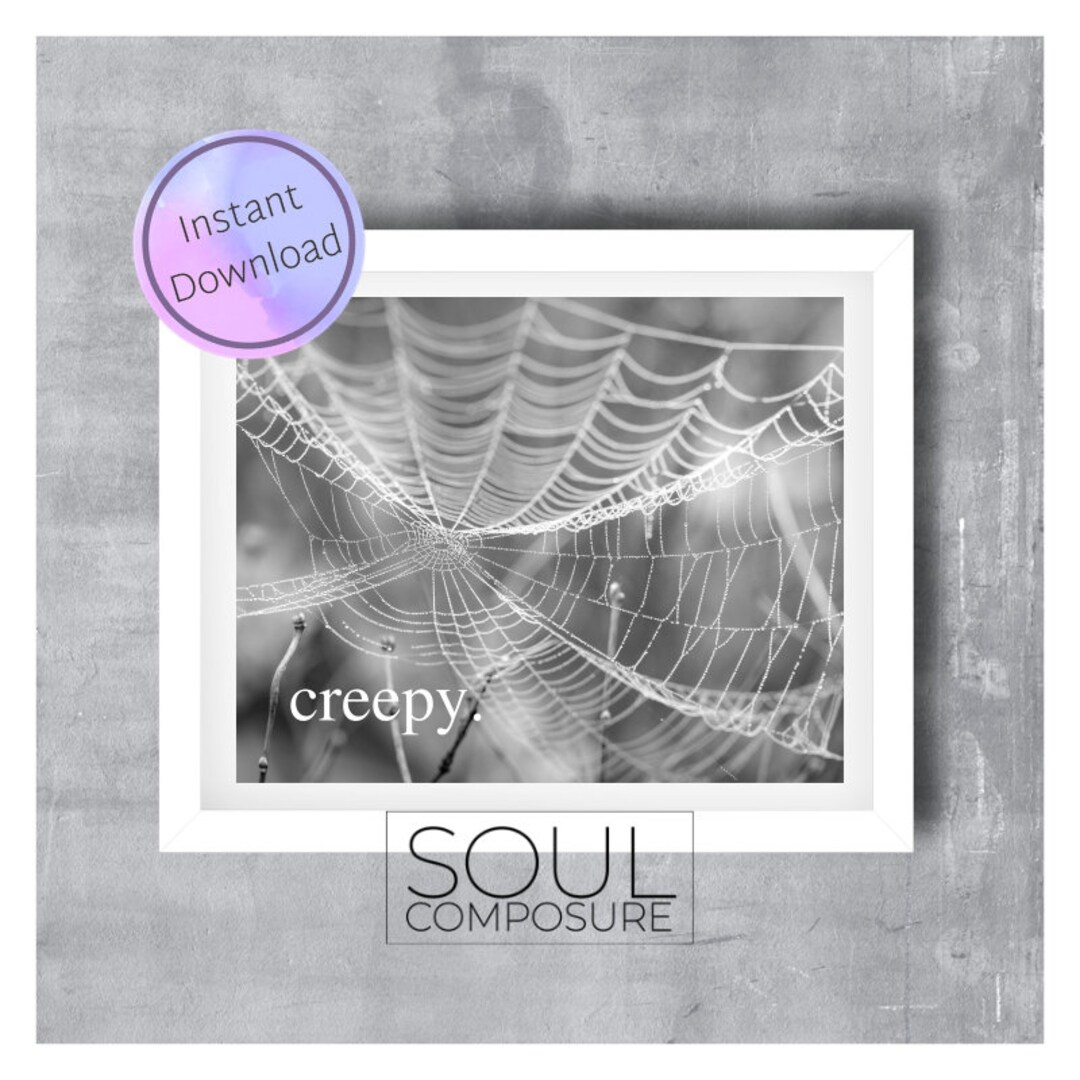Creepy Spiderweb Halloween Printable, Instant Download, 8x10, Wall Art ...