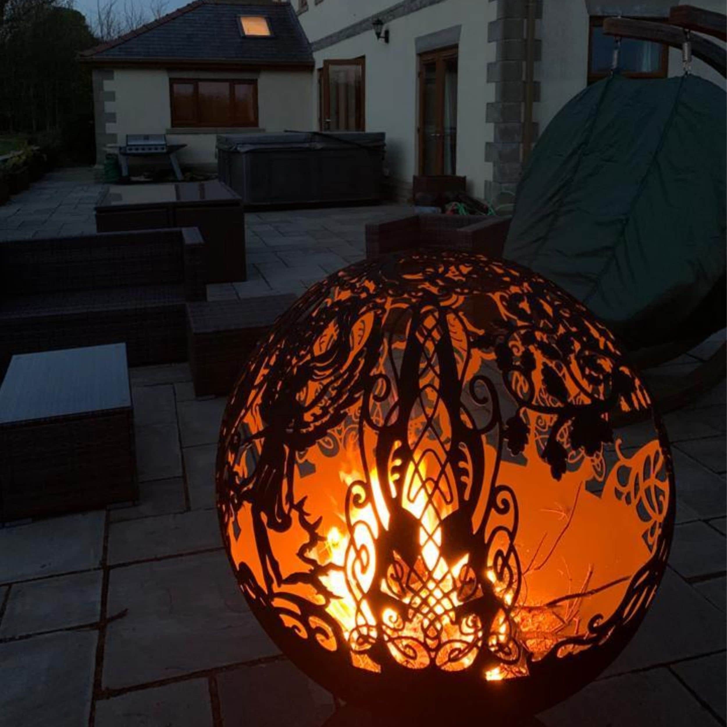 Fire Pit UK 4 Elements Ø0.9 M Firepit Ball Pit Patio Heater Metal Globe ...
