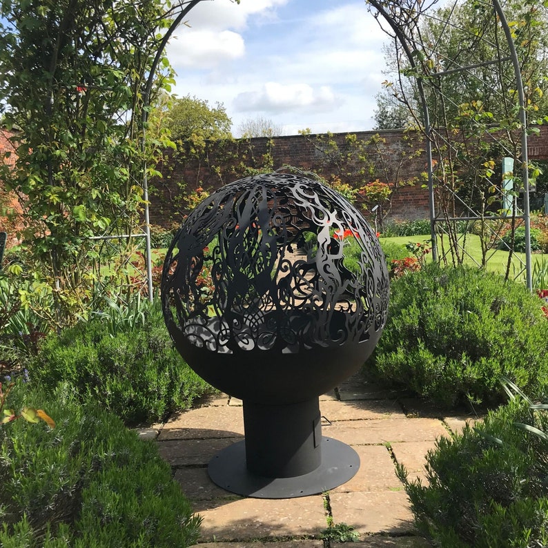 Fire Pit UK 4 Elements Ø0.9 M Firepit Ball Pit Patio Heater Metal Globe ...