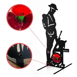 Lest We Forget Soldier Silhouette Military Statue 30x60cm - Etsy