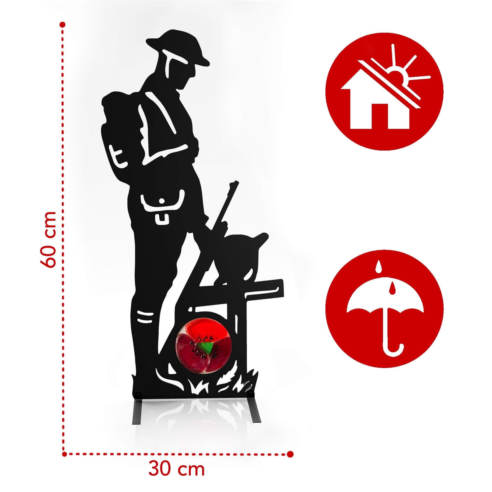 Lest We Forget Soldier Silhouette Military Statue 30x60cm - Etsy